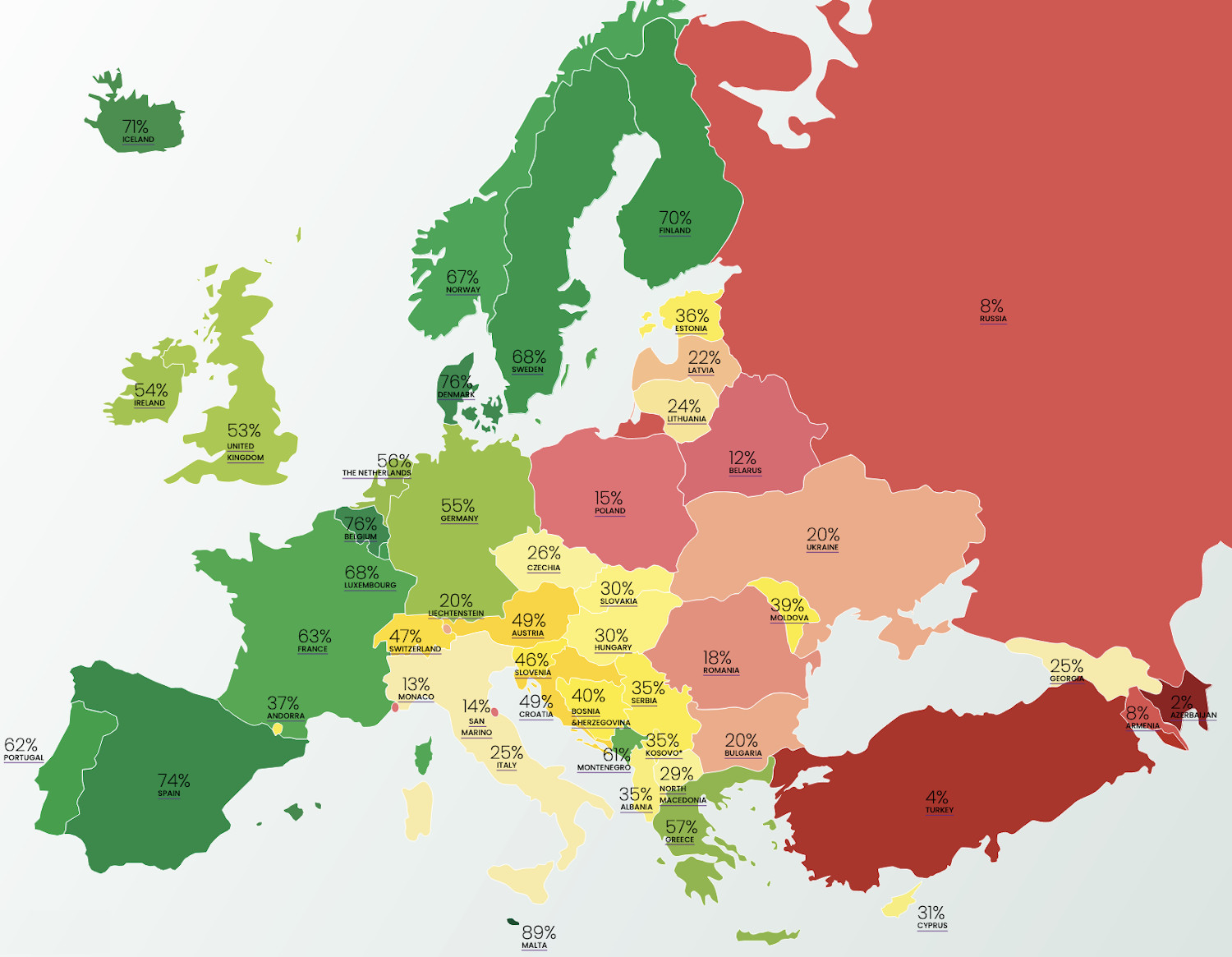 EUROPA: Wo steht die Schweiz in der Rainbow Map 2023? — GAY.CH · Alles ...